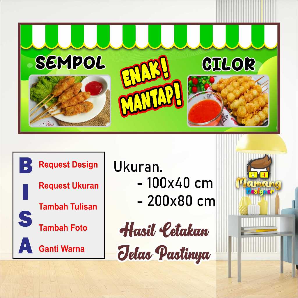 Jual Cetak Spanduk Banner Sempol Ayam dan Cilor Bagus Murah bb | Shopee ...