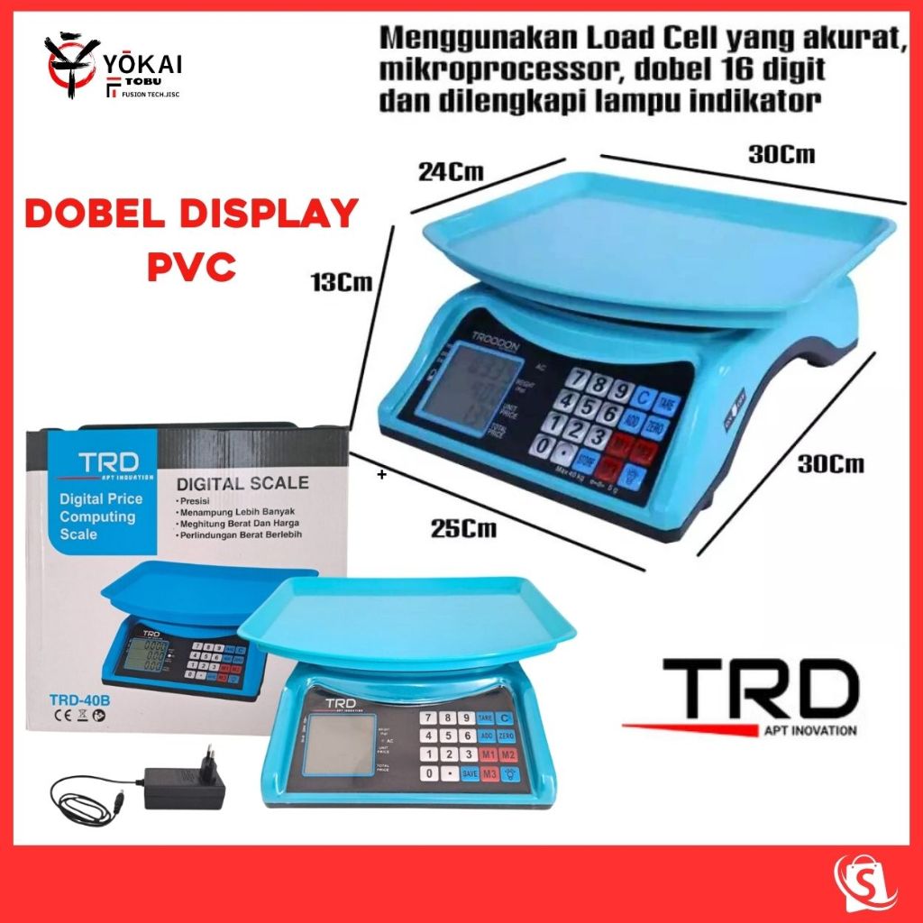 Jual Timbangan Digital 40 Kg Body Pvc - TRD Timbangan Depan Belakang ...