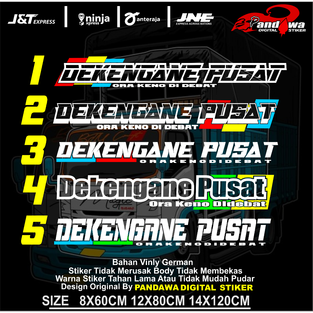 Jual Stiker Truk Dekengane Pusat Cutting Sticker Latin Kaca Depan mobil ...