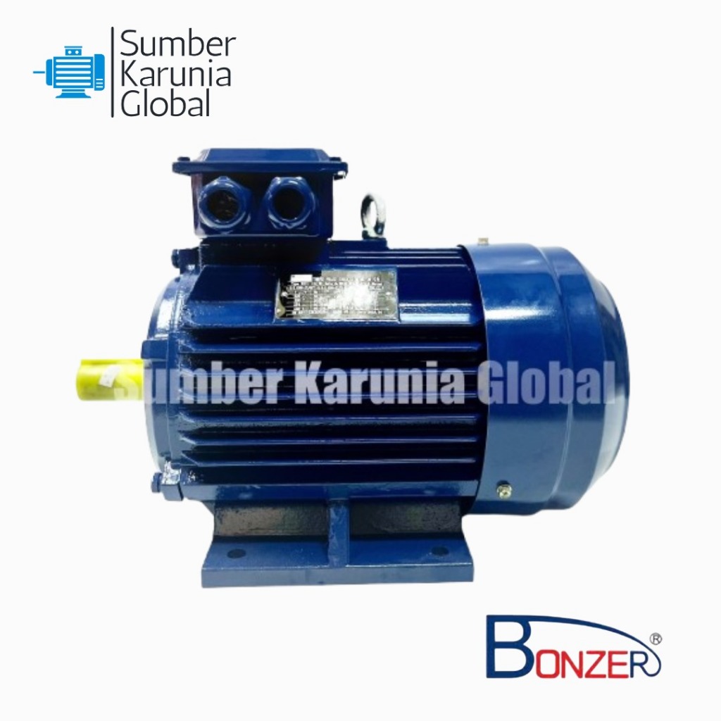 Jual Electro Motor Bonzer 7.5 HP 5.5KW 2P 4P B3 Foot Mounted 3 PHASE ...