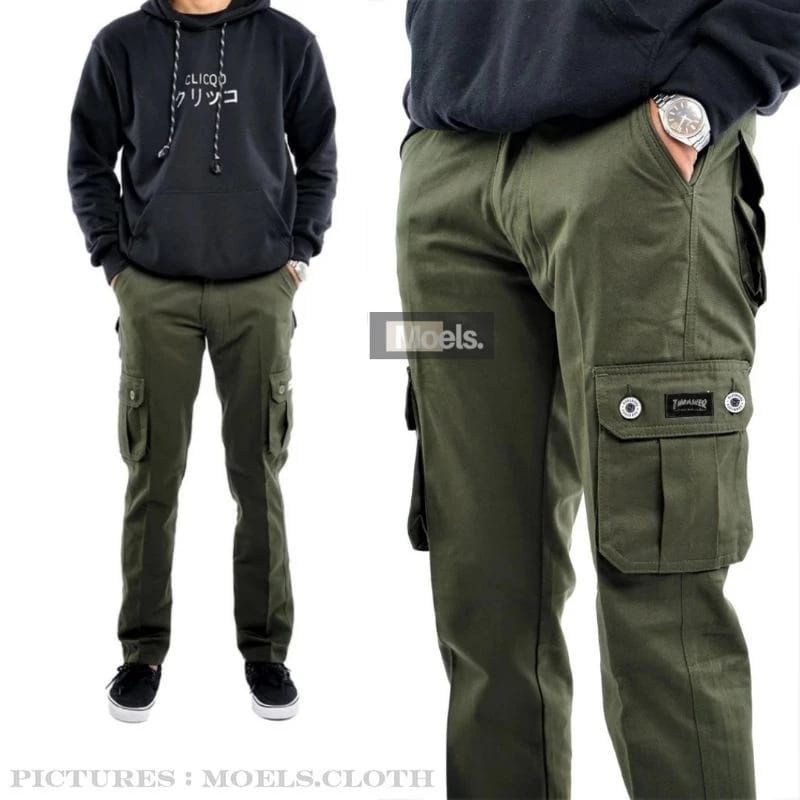 Jual Celana Cargo Panjang Pria Original Kain Katun Tebal Celana Kargo Cowok Hitam Army Distro ...
