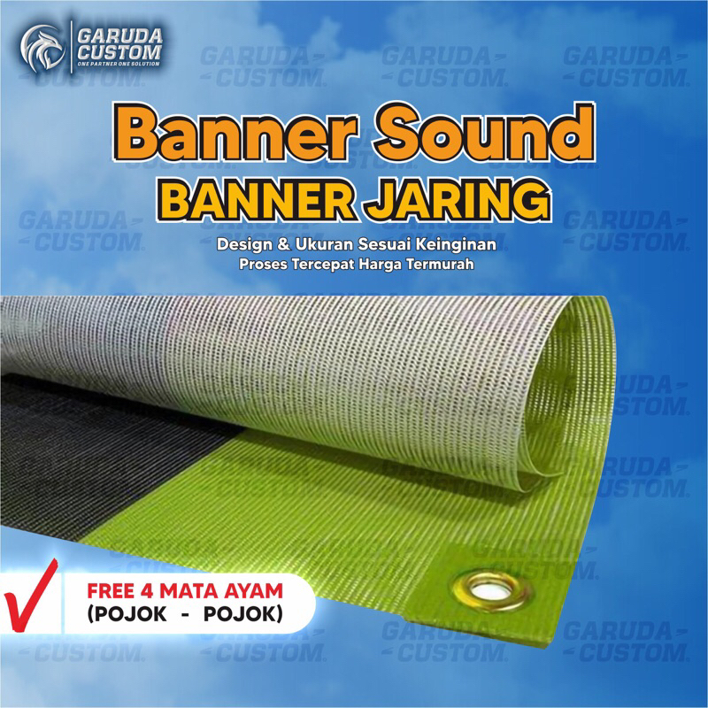 Jual Banner Sound Custom | Banner Jaring Custom | Mesh Banner Custom ...