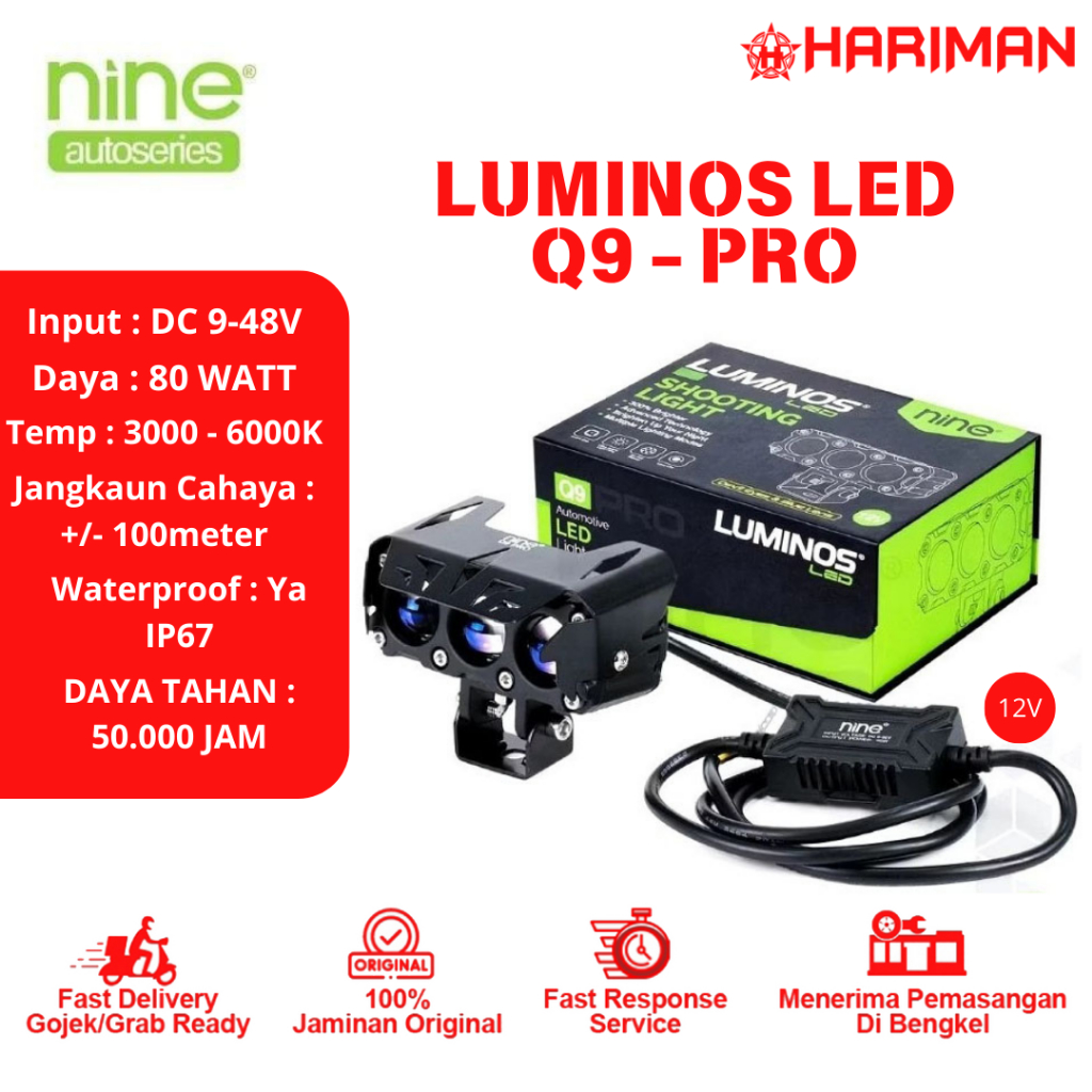 Jual NINE LUMINOS LED NEW SHOOTING LIGHT LAMPU TEMBAK/SOROT Q9 PRO 80 ...