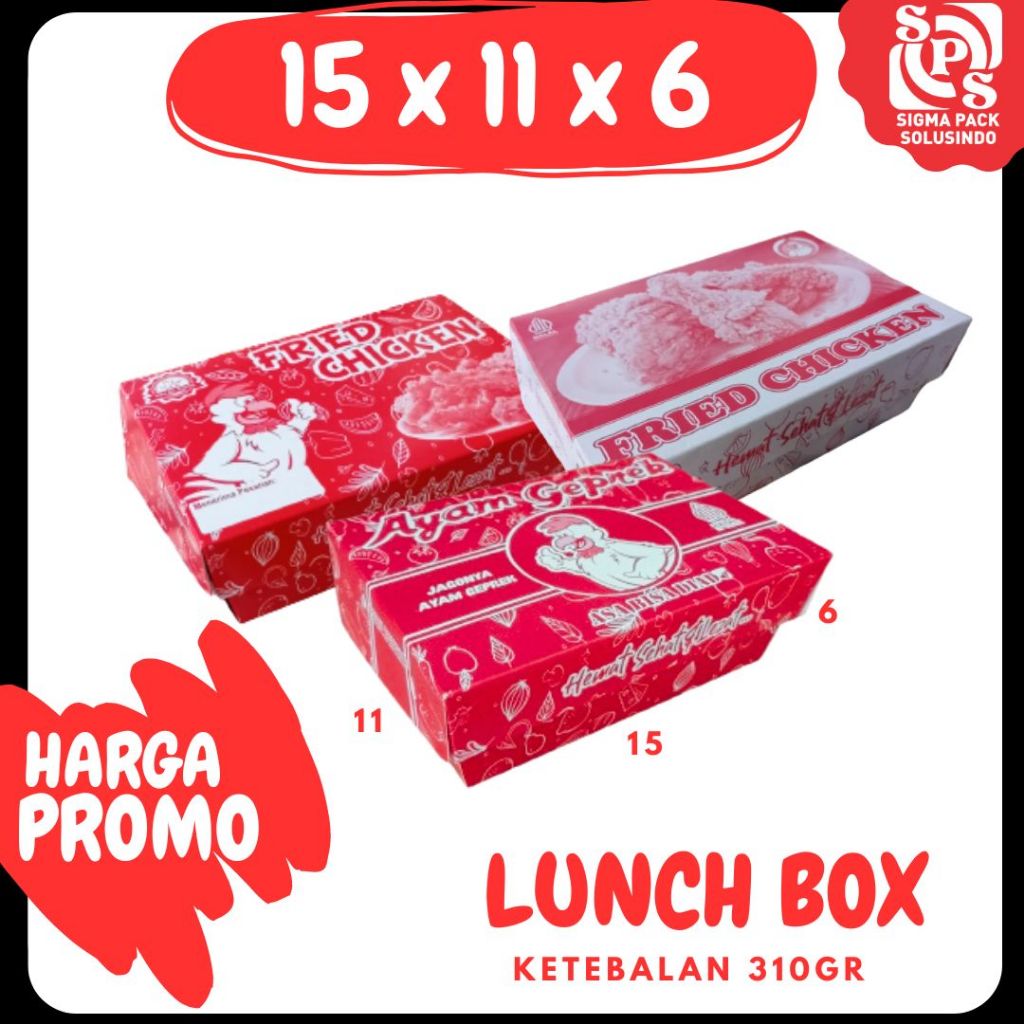 Jual Kardus Lunch Box 15x11x6 DC Box KFC Dus Packing Kotak Kemasan Nasi ...