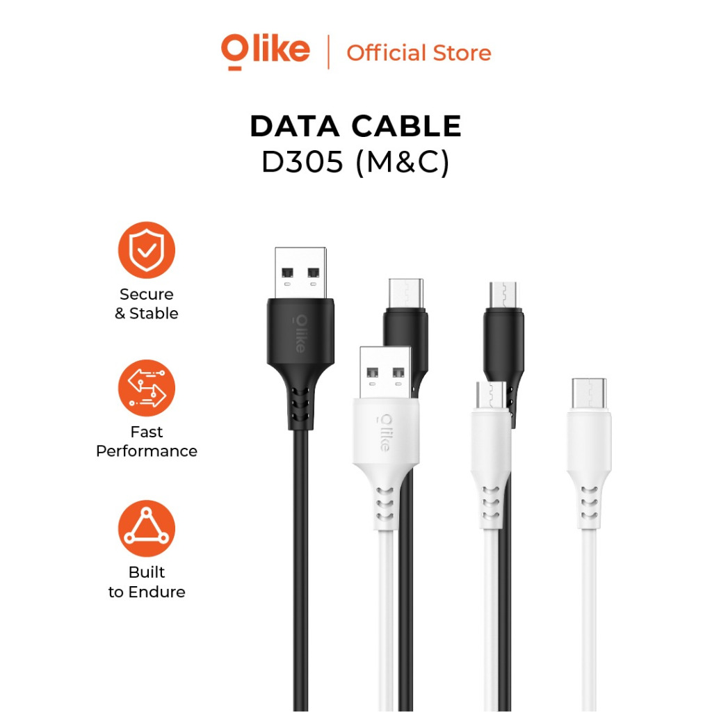 Jual OLIKE Kabel Data D305M Micro/D305C Type-C Perpcs/Eceran 2A 1M ...