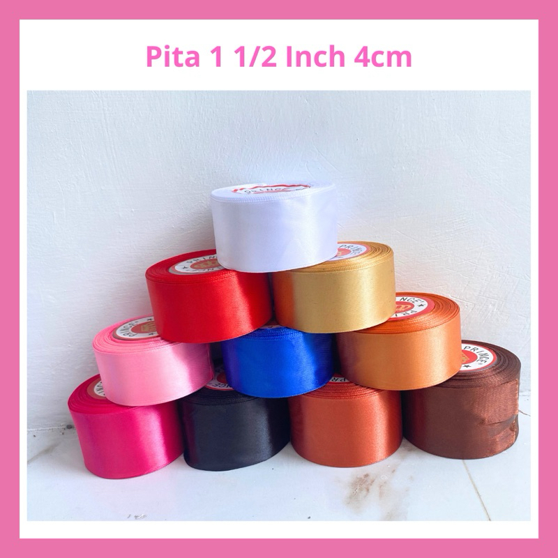 Jual Pita Satin 1.5Inch / 4cm Perroll 20yard 18 meter- Pita Satin 4cm ...