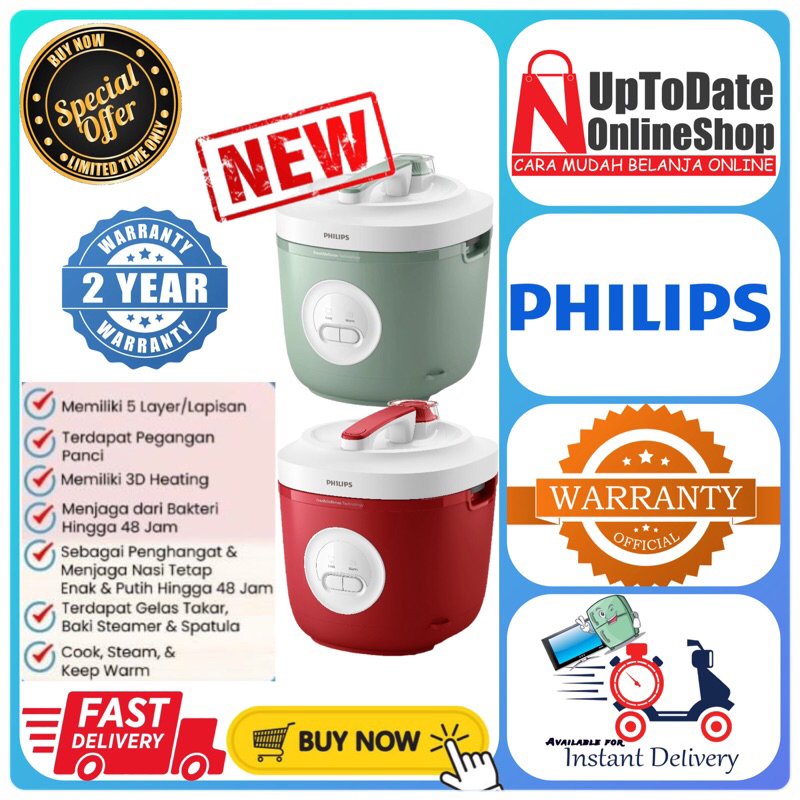 Jual PHILIPS HD3210 HD 3210 3210/32 RICE COOKER PHILIPS 1.8L BAKUHANSEKI COATING MAGIC COM 3in1 ...