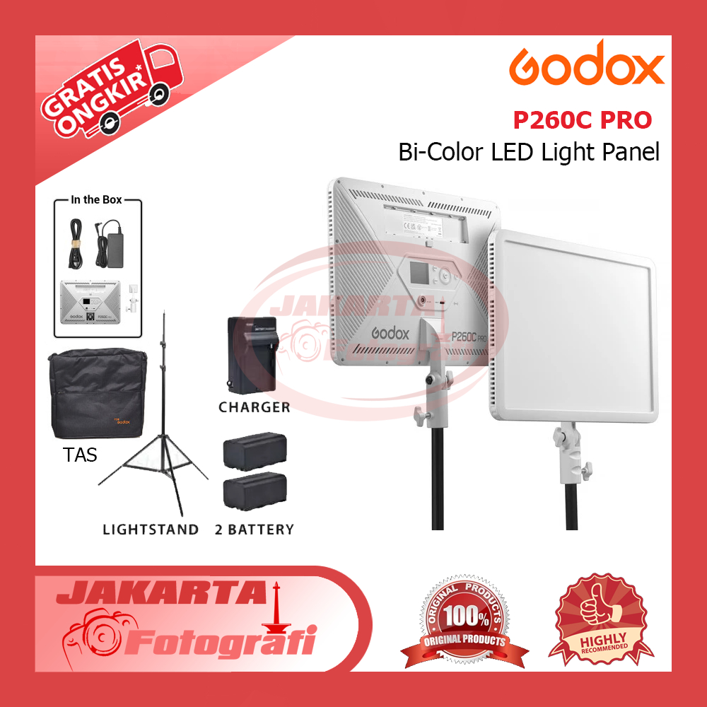 Jual Godox P260C PRO Bi-Color LED Light Panel Godox P 260C P260 C LED ...