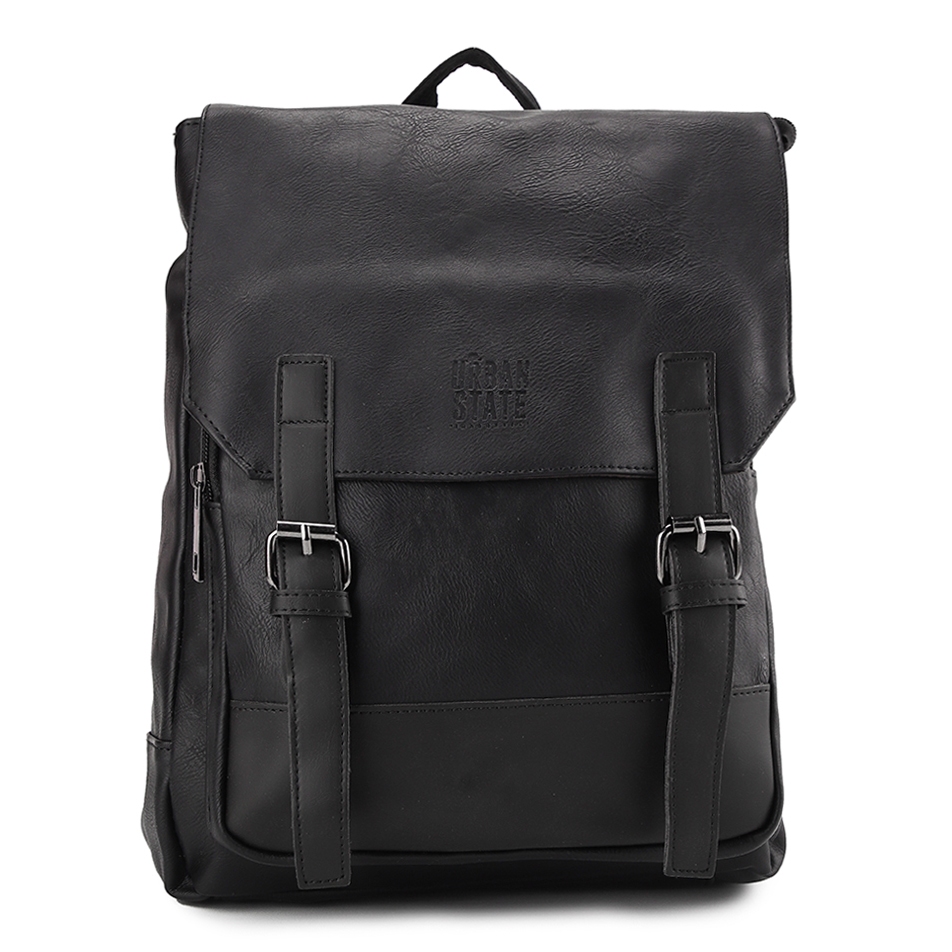 Jual Urban State - Distressed Leather Relay Backpack - Black | Shopee ...