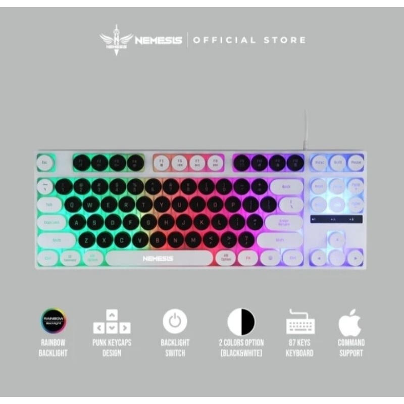 Jual Keyboard Gaming Membrane TKL NYK Nemesis Furion K-04- PUTIH ...
