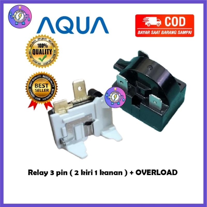 Jual Relay PTC Dan Overload Kulkas AQUA Original /Relay Pin 3 dan ...