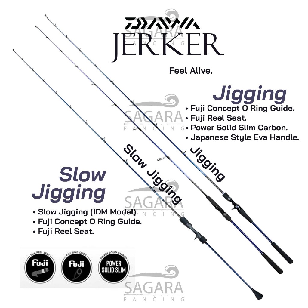 Jual Joran Daiwa Jerker Joran Slow Jigging Rod Jigging Joran Solid Carbon Ring Sudah Fuji ...