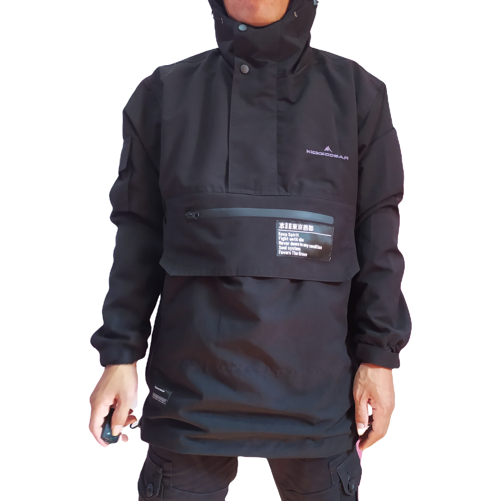 Jual Jaket Cagoule Pria Mustard Waterproof - Jaket Anorak Hoodie Saku ...