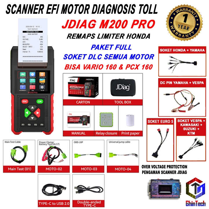 Jual JDiag M200 PRO Remap Sepeda Motor Scanner Function Diagnostic Tool ...