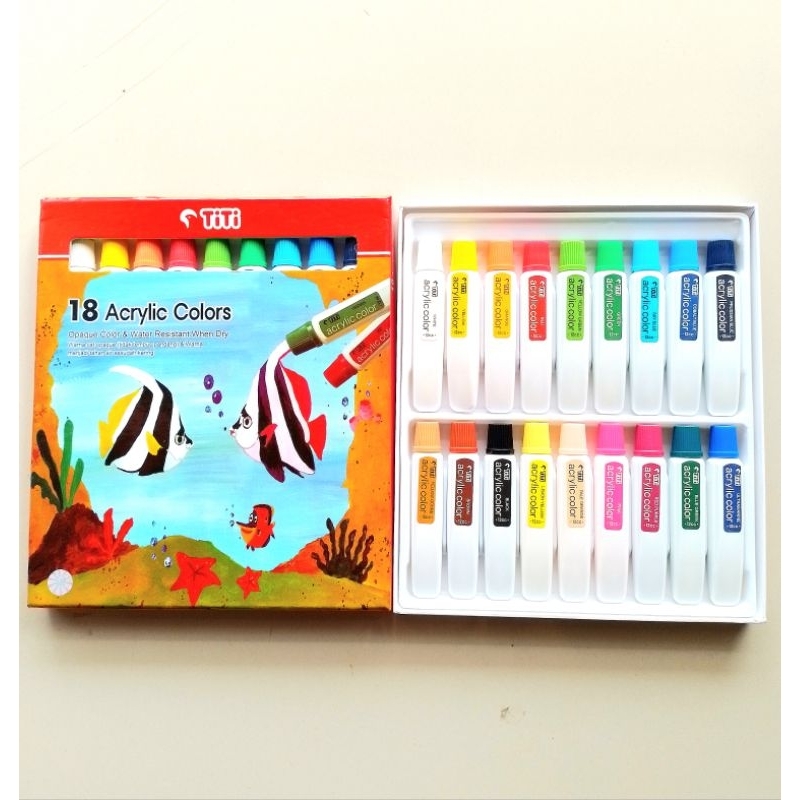 Jual Cat Acrylic Titi 12ml 18 Warna ( Set ) [ Original ] | Shopee Indonesia
