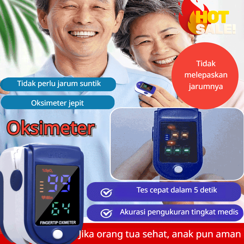 Jual ⚡Kirim dalam 24 jam⚡Monitor oksigen darah klip jari/ Finger Clip ...