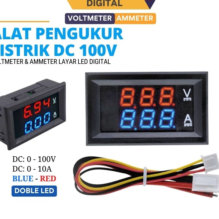 Jual Alat Pengukur Listrik Voltmeter Ammeter LED Dital Ukur Tegangan dan Arus dengan Presisi ...