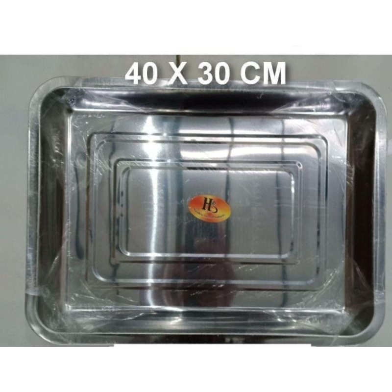 Jual Nampan stainles uk 40*30cm(ukuran besar) | Shopee Indonesia
