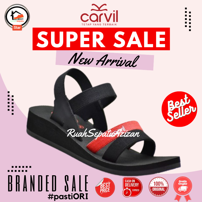 Jual Carvil Joanna TB Sandal Carvil Wedges Tali Gunung Wanita ORIGINAL ...