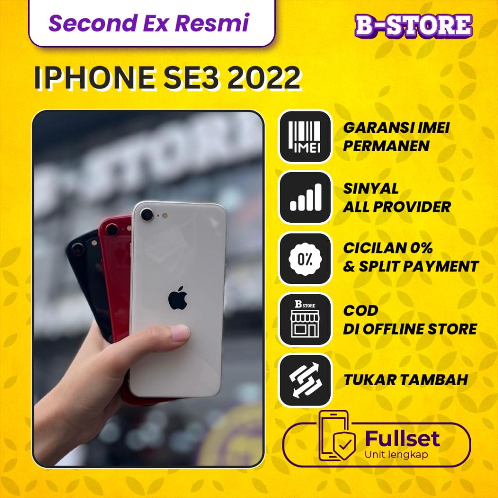 Jual iPhone SE 3 2022 64GB - Batangan - Apple - 64 GB - Second Original BERGARANSI | Shopee ...