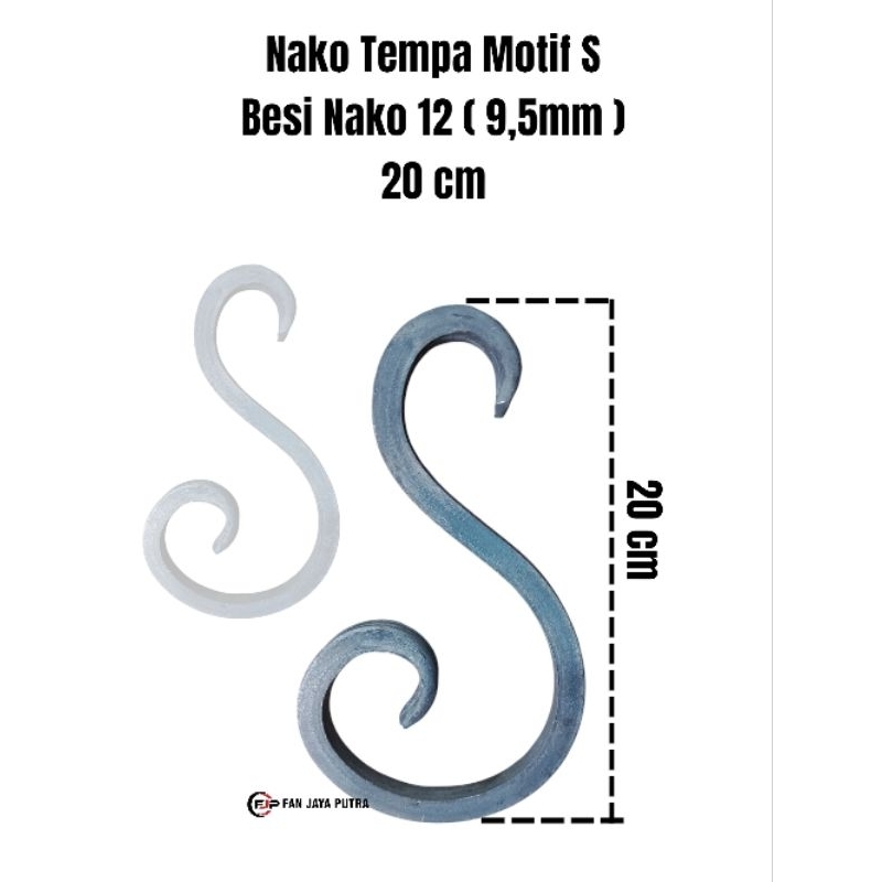 Jual Nako Tempa Motif S 20cm Besi Nako 12 ( 9,5mm ) | Ornamen Nako ...