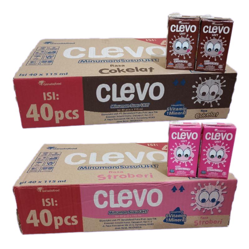Jual Garuda Food CLEVO Rasa Coklat / Stroberi Susu UHT 115 ml [40 kotak ...