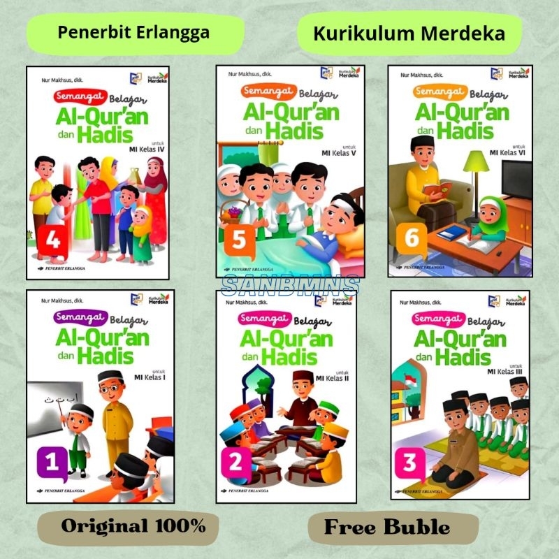 Jual Semangat Belajar Al Quran Hadis Mi Kelas 1 2 3 4 5 6 Kurikulum Merdeka Penerbit Erlangga ...