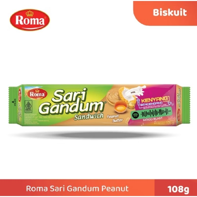 Jual Roma Biskuit Sari Gandum Sandwich Peanut 108g | Shopee Indonesia