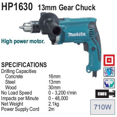 Jual MESIN BOR LISTRIK MAKITA 16MM HP1630 | Shopee Indonesia