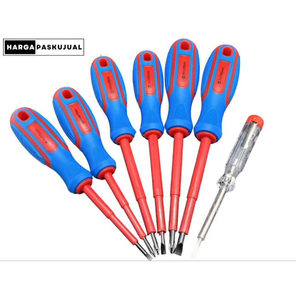 Jual Obeng Tester Listrik Set 7Pcs BELTER Obeng Plus Minus Dan Tespen ...