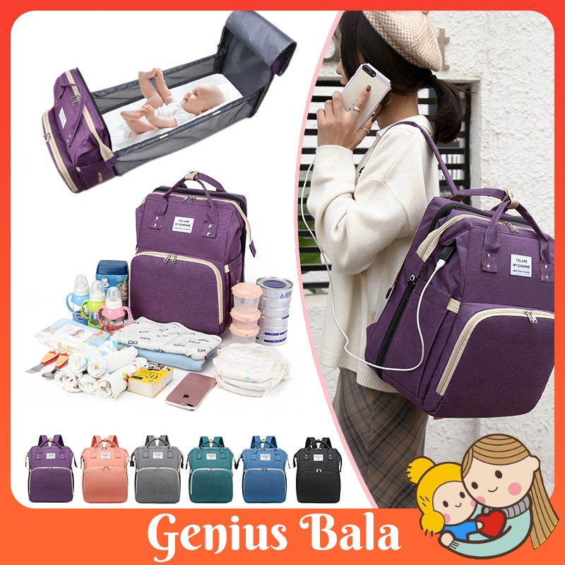 Jual Genius Bala Tas Bayi Multifungsi Tempat tidur lipat Baby diapers ...