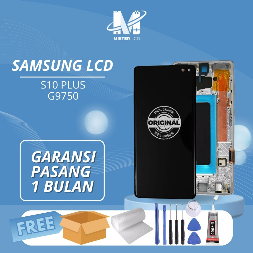 Jual LCD SAMSUNG S10 PLUS / G9750 FULLSET + FRAME ORIGINAL FREE LEM ...