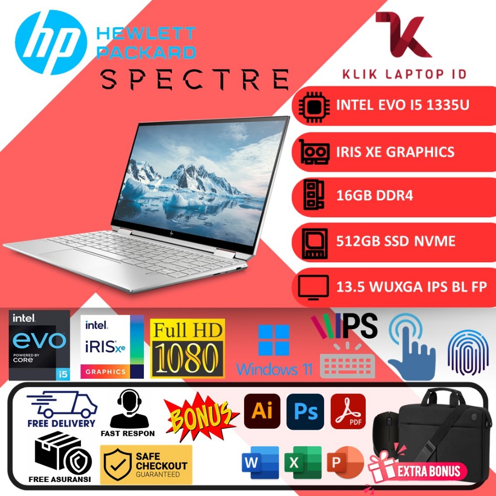 Jual Laptop HP Spectre 14 X360 Intel Evo I5 1335U 16GB 1TB 13.5 ...