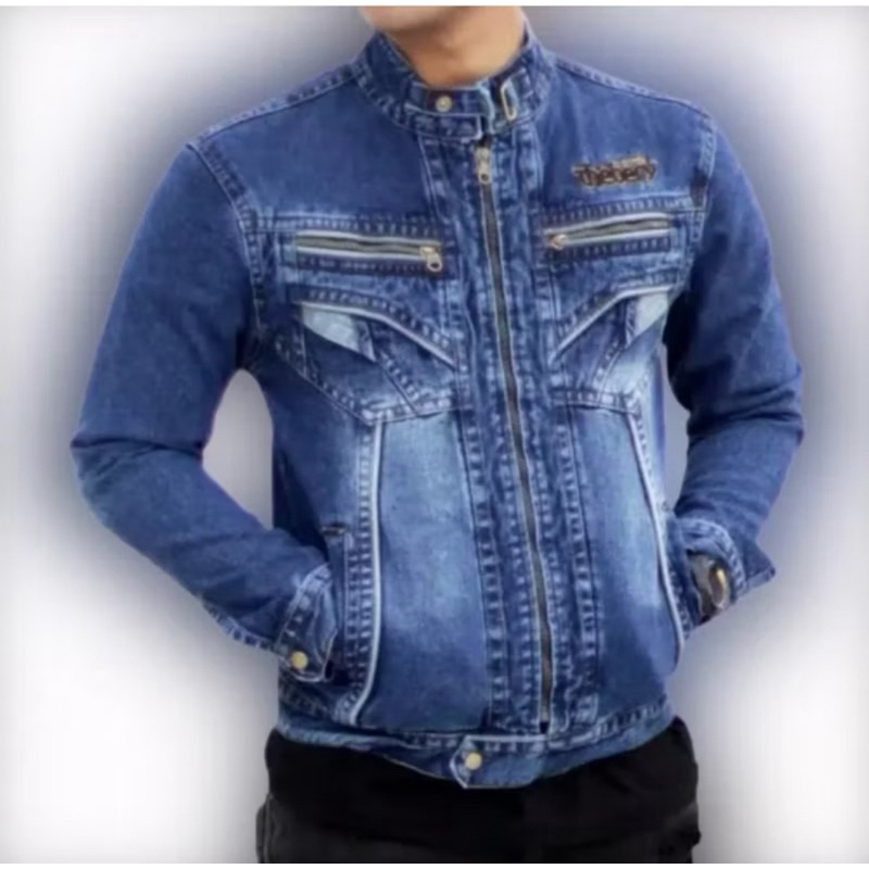 Jual Jaket Denim Pria Model Terbaru resleting Jaket Casual Denim Tidak ...