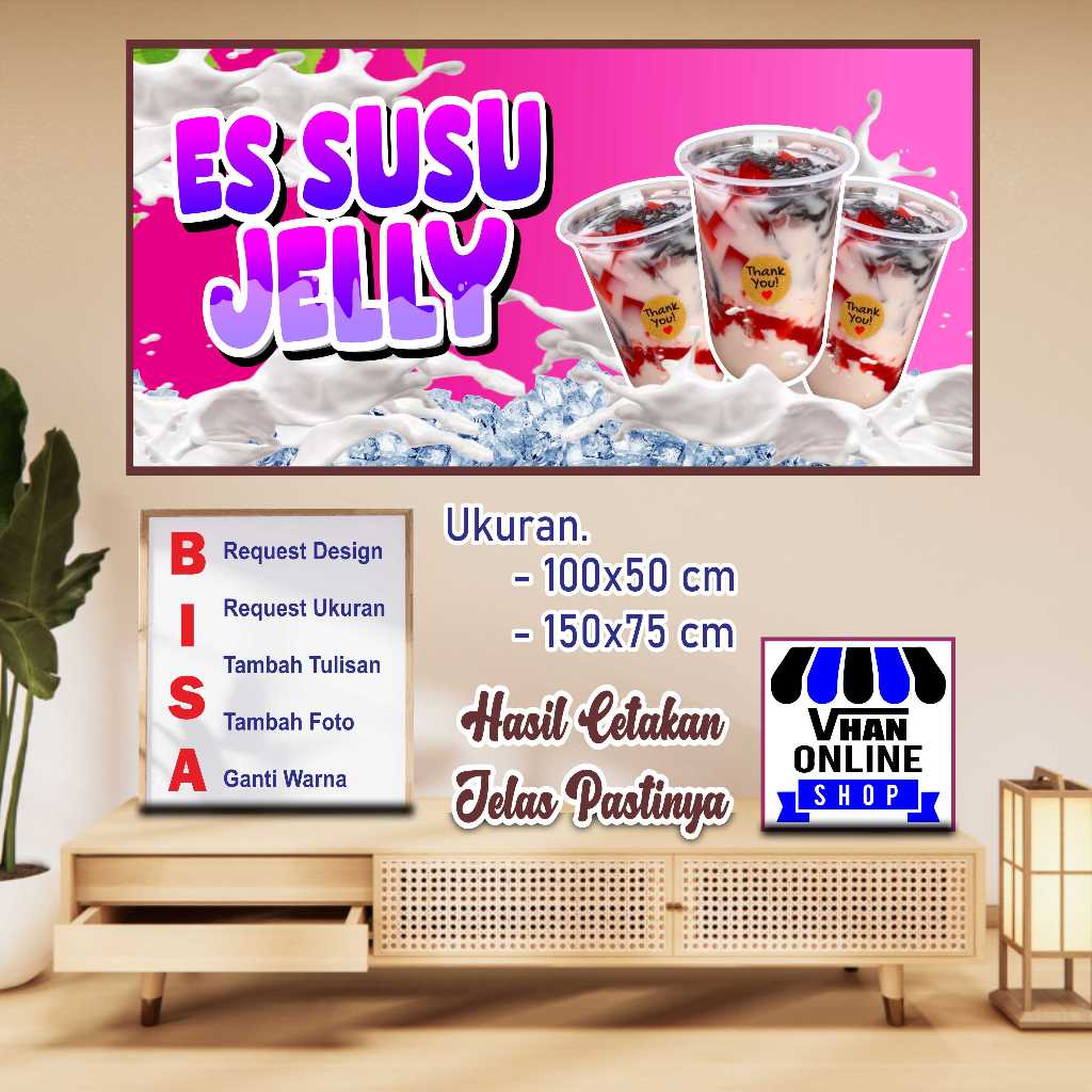 Jual Cetak Spanduk Banner Keren Es Susu Jelly Keren Bagus | Shopee ...