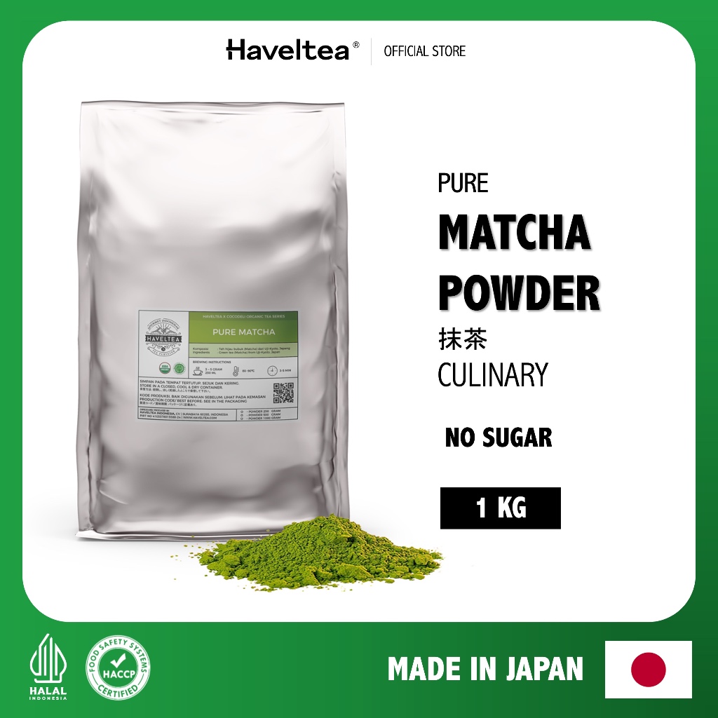 Jual Haveltea Premium Culinary Grade Matcha Powder 100% UJI Matcha ...