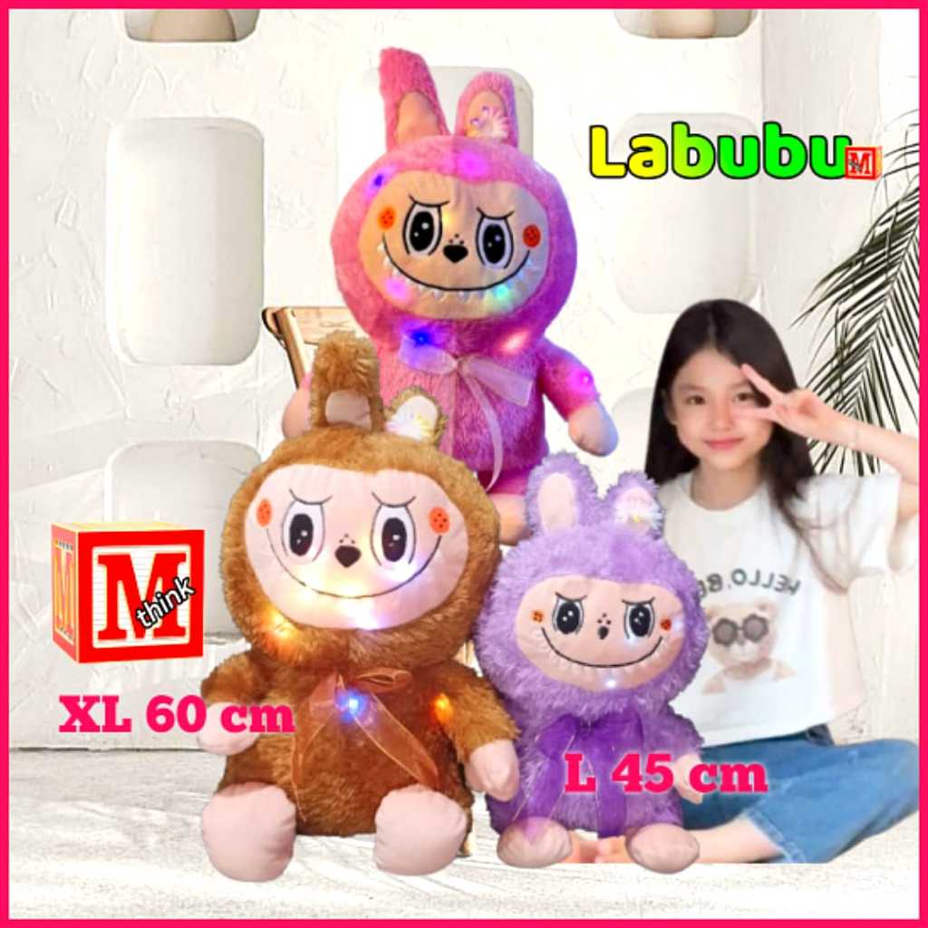 Jual BONEKA LABUBU TINGGI 60CM PAKAI LAMPU LED NYALA THE MONSTER ...