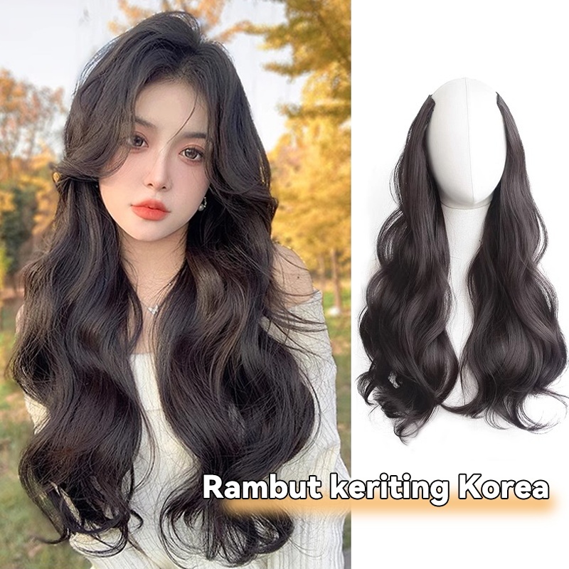 Jual 【King Ka】Hairclip korean wave Wavy Ombak Rambut palsu wanita Wig wanita/50cm/60cm | Shopee ...