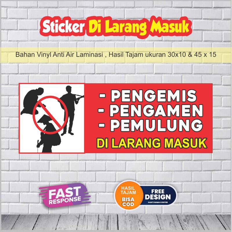 Jual Sticker Pengamen/Pengemis dilarang masuk | Shopee Indonesia