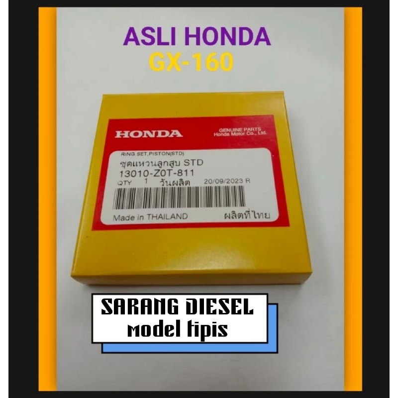 Jual RING SEHER HONDA GX 160 / GX 200 STD TIPIS ( 13010-ZOT-811 ) ORIGINAL HONDA | Shopee Indonesia