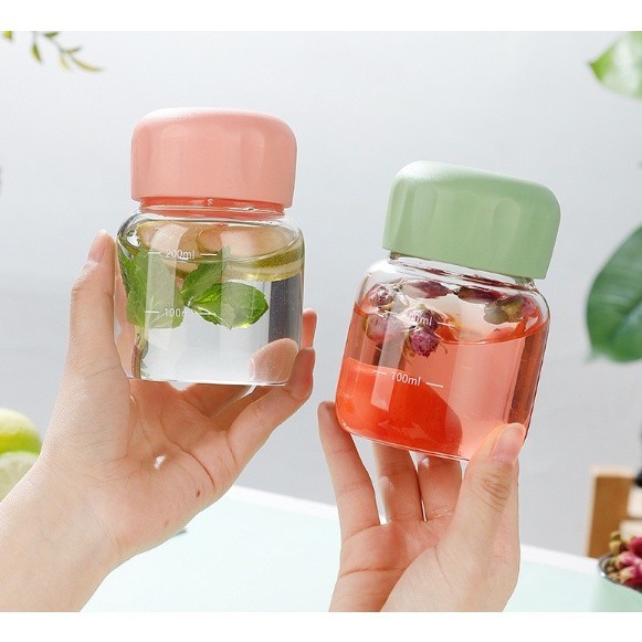 Jual Botol Minum Mini Jus Kopi Tea Dingin Dan Panas Kaca Tebal Kedap ...