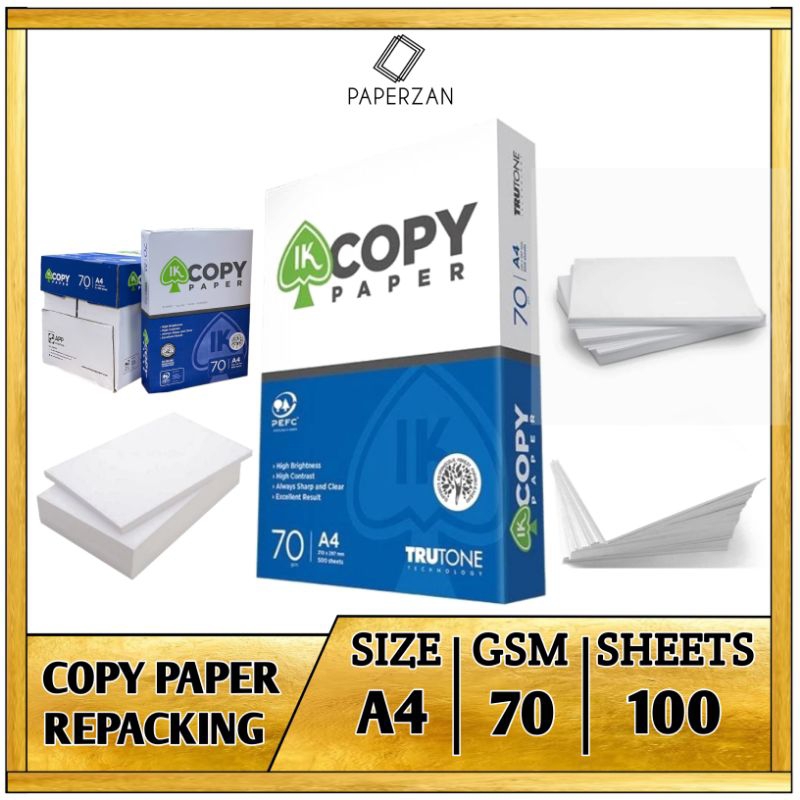 Jual Kertas A4 70 Gram IK Copy Paper 100 Lembar | Shopee Indonesia