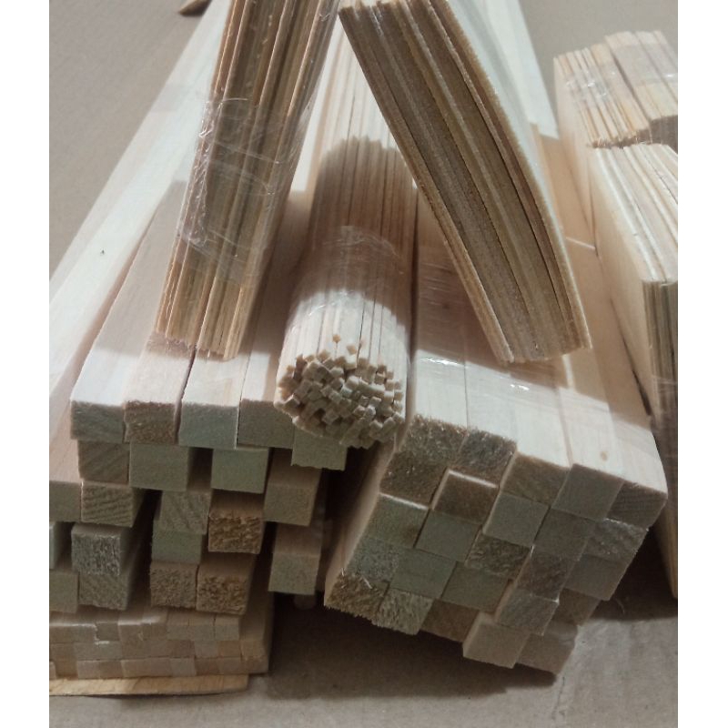 Jual KAYU BALSA STIK 10 PCS / KAYU GABUS UNTUK PRAKARYA MINIATUR 2 MM 6 ...