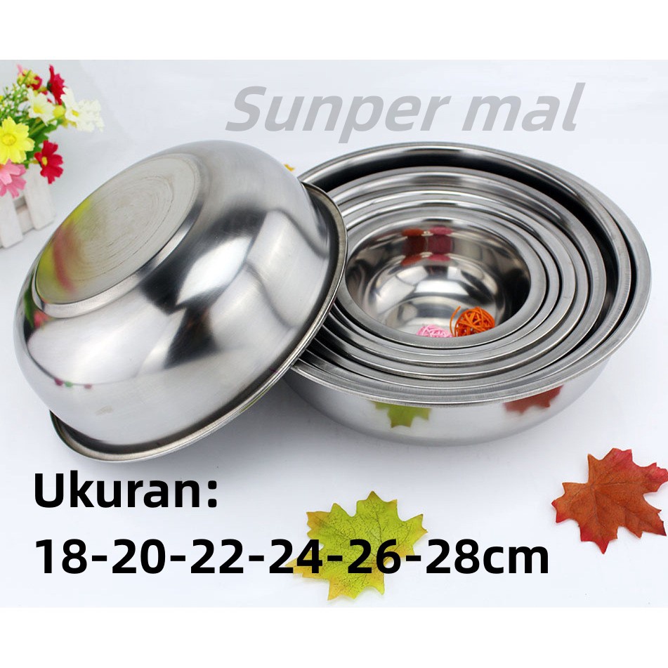 Jual Baskom stainless set 6 ukuran 12cm 1424cm | Shopee Indonesia