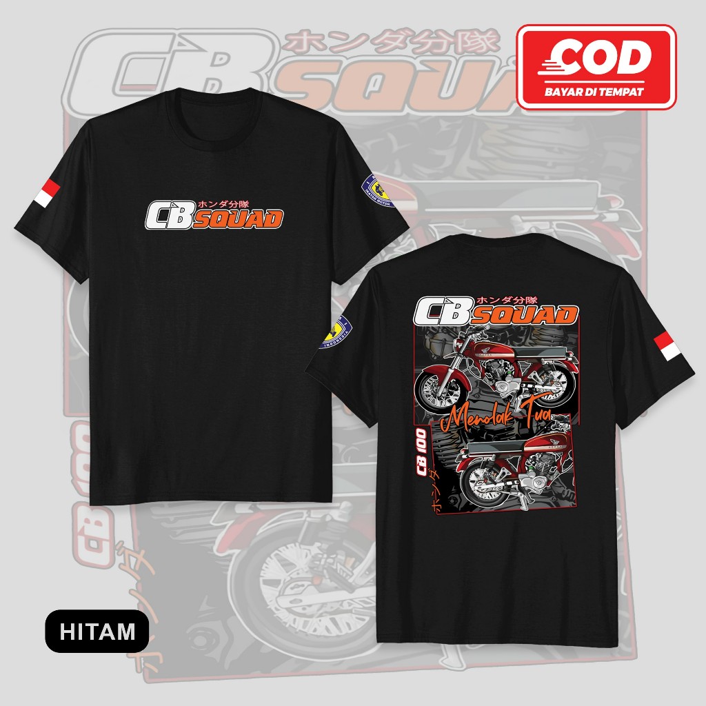 Jual Kaos Racing Honda CB 100 Squad Menolak Tua Baju Distro Motor Herex Honda Gank Tshirt ...