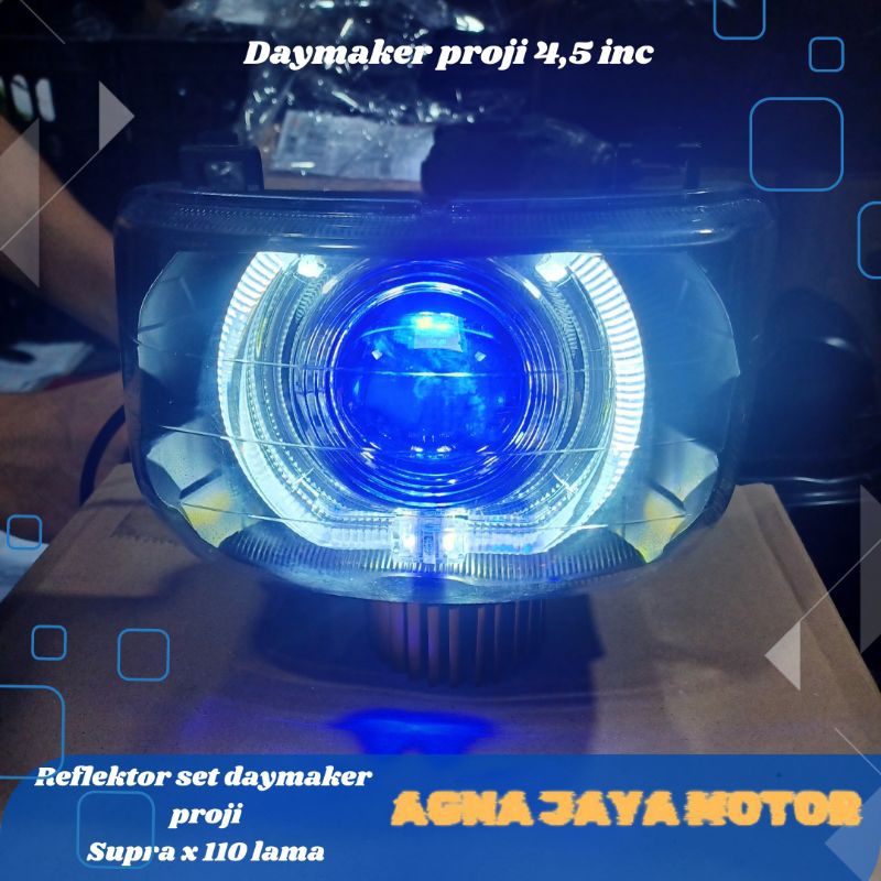 Jual lampu biled proji 4,5 inc full set reflektor supra x 110 lama ring ...