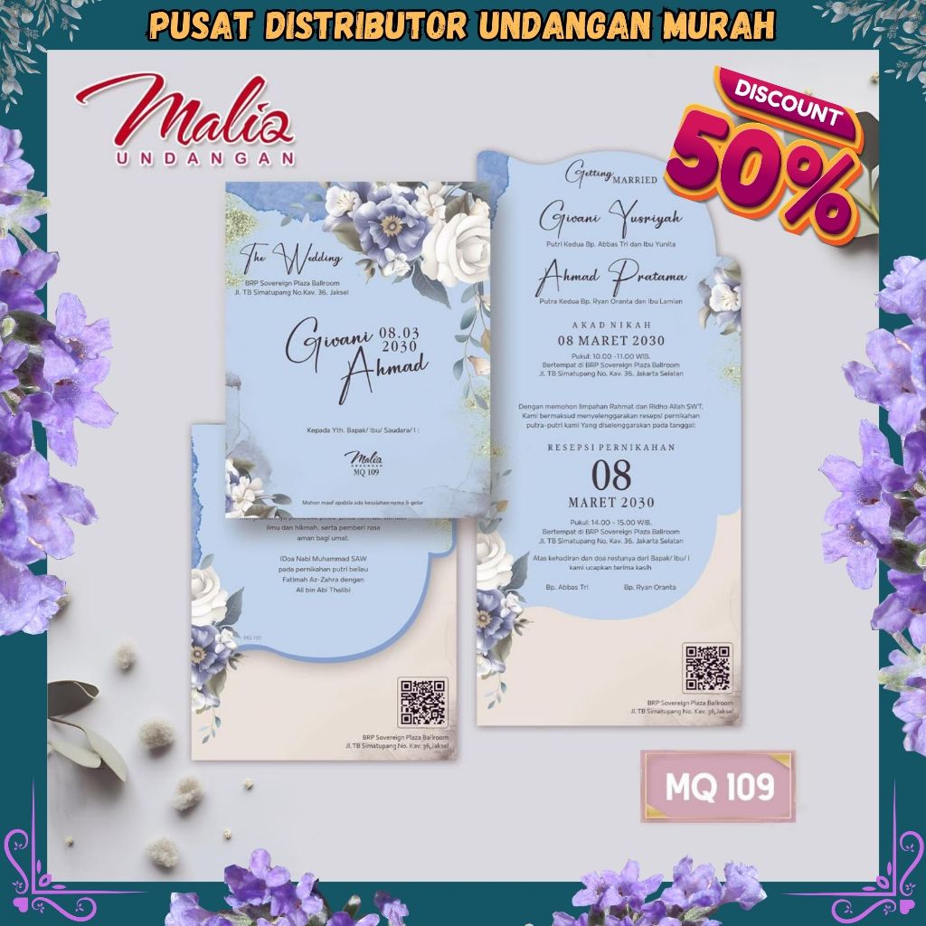 Jual Blangko Undangan Maliq 109 | Blangko Undangan Murah | Blangko Undangan | Blangko Kosong ...