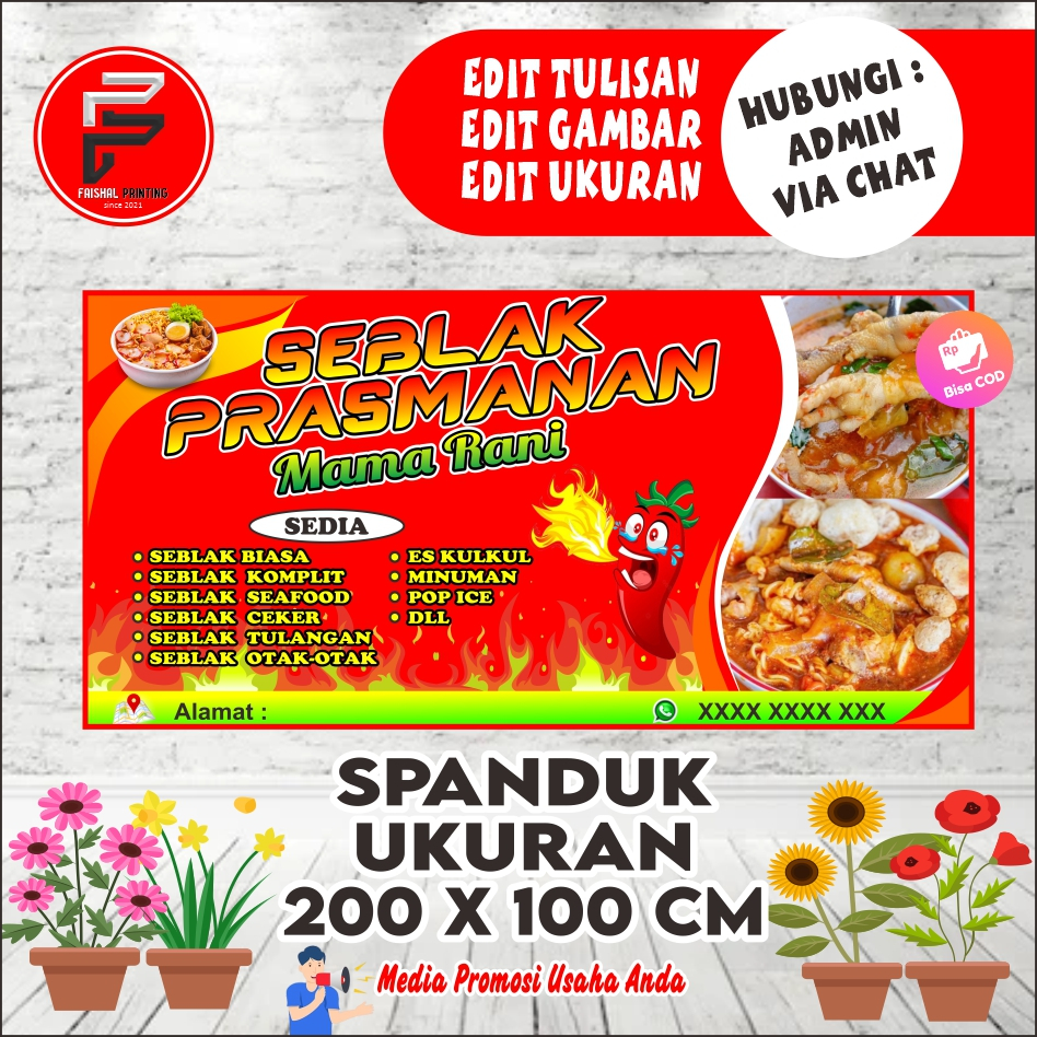 Jual Spanduk Seblak Prasmanan / Spanduk Warung Seblak / Banner Seblak ...