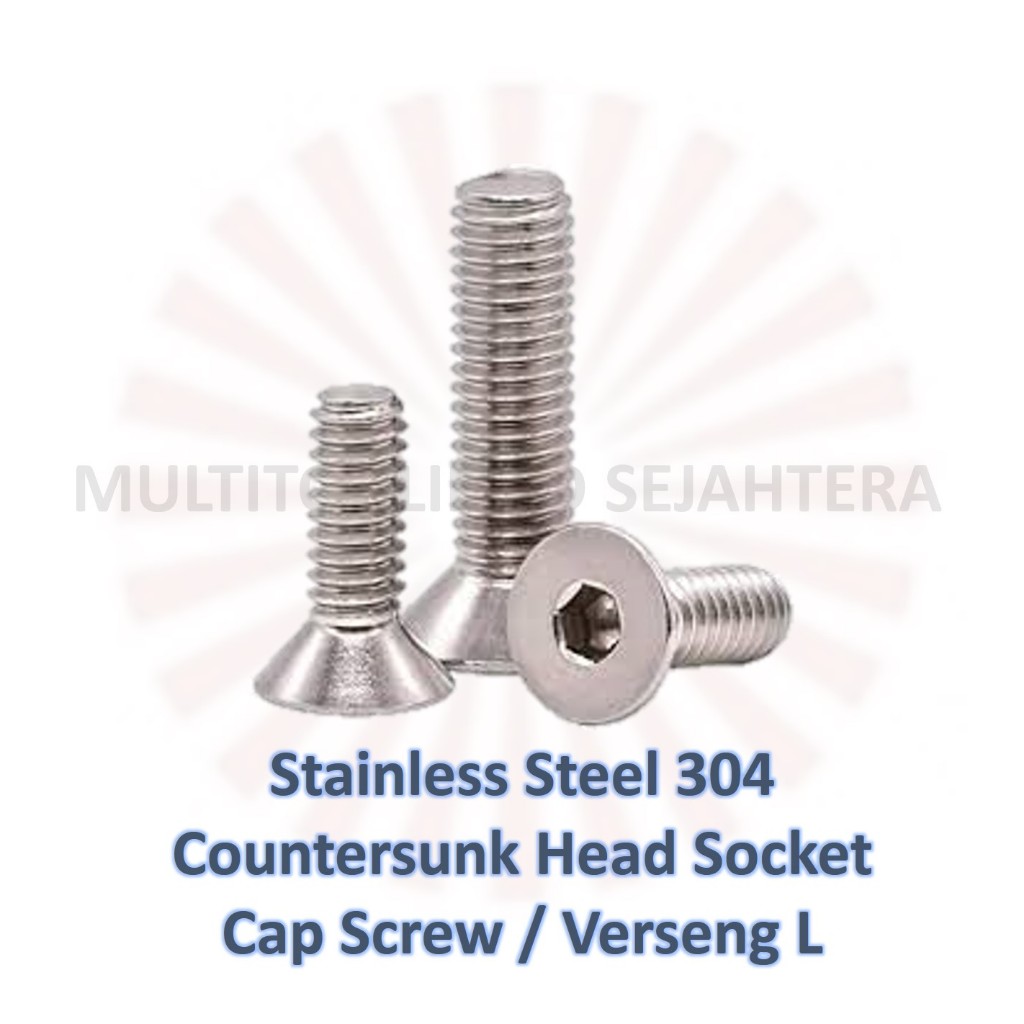 Jual JFL SS M8 Countersunk L Baut Verseng L M8 X 16 - 80 Stainless ...