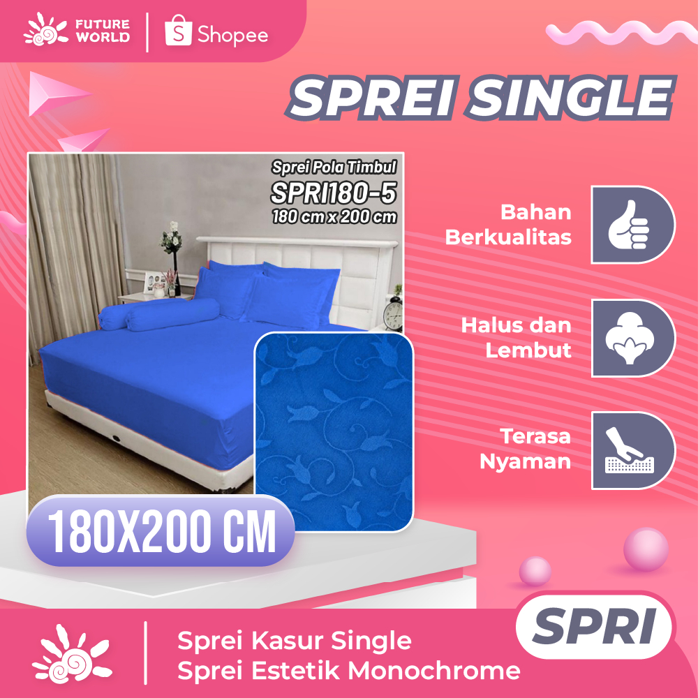 Jual Futureworld Sprei Single Aesthetic Monochrome Seprai Murah polos ...